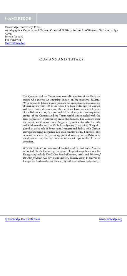 (PDF) Cumans and Tatars