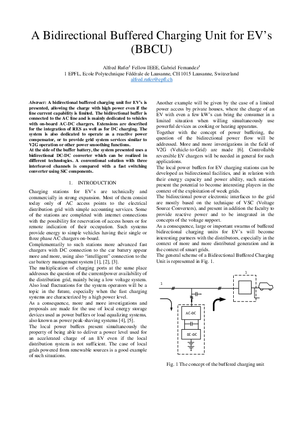 (PDF) A Bidirectional Buffered Charging Unit for EV’s (BBCU)