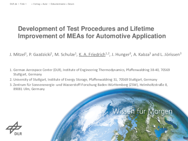 (PDF) Development of Test Procedures and Lifetime Improvement of MEAs ...