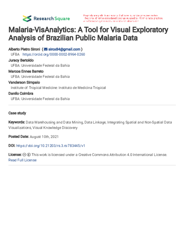 (PDF) Malaria-VisAnalytics: A Tool for Visual Exploratory Analysis of Brazilian Public Malaria ...