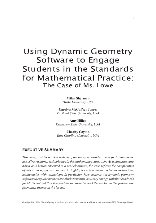 (PDF) Using Dynamic Geometry Software to Engage Students in the ...