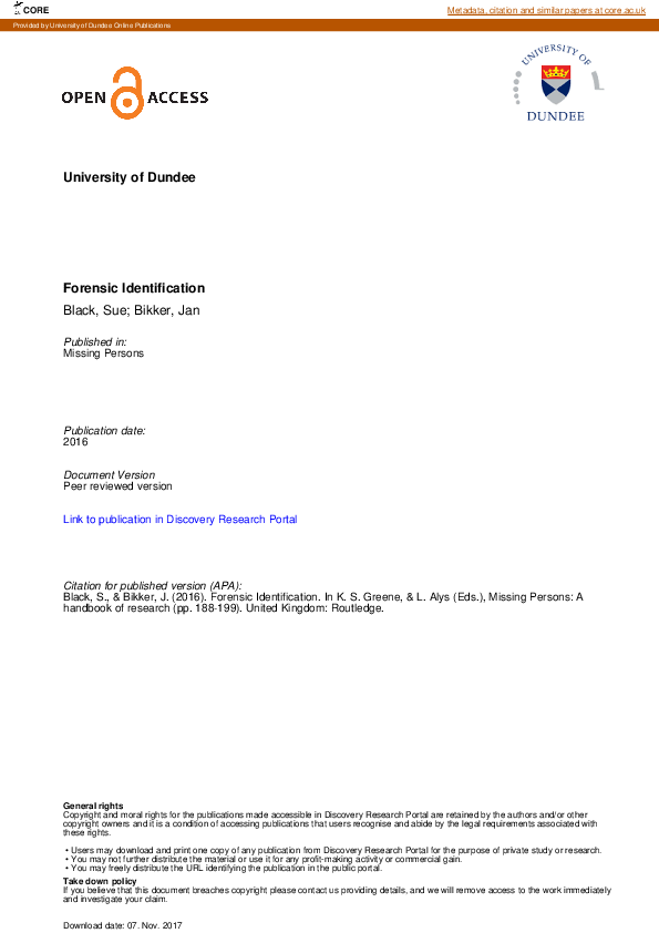 (PDF) Forensic Identification
