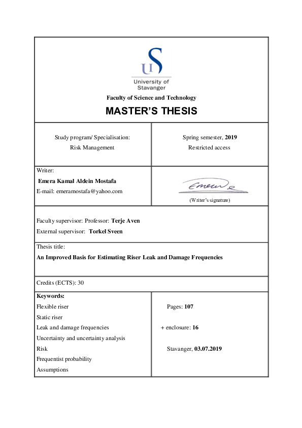 (PDF) An Improved Basis for Estimating Riser Leak and Damage Frequencies