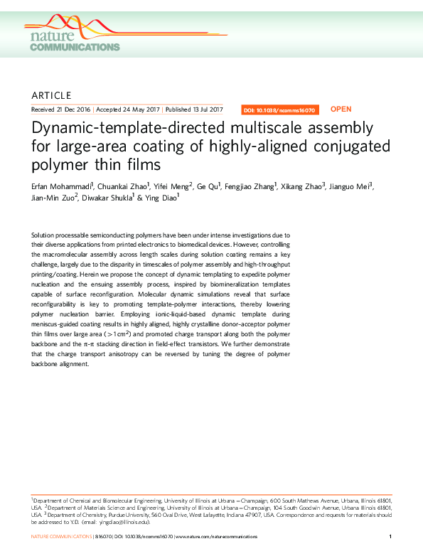 (PDF) Dynamic-template-directed multiscale assembly for large-area ...