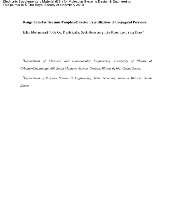(PDF) Design rules for dynamic-template-directed crystallization of ...