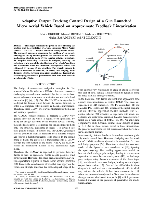 (PDF) Adaptive output tracking control design of a gun launched micro aerial vehicle based on ...
