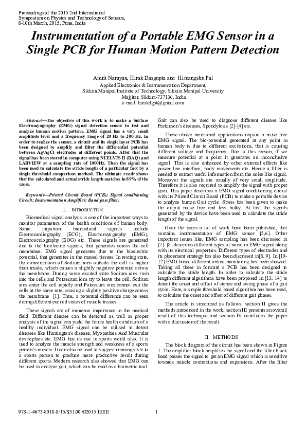 (PDF) Instrumentation of a portable EMG sensor in a single PCB for ...