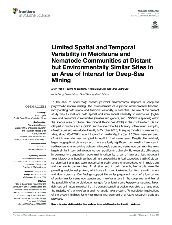 (PDF) Limited Spatial and Temporal Variability in Meiofauna and ...