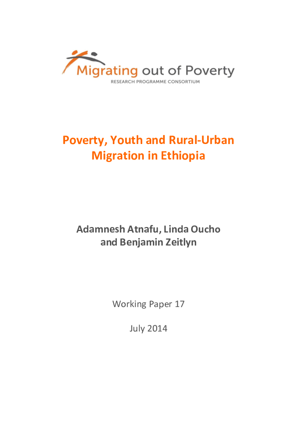 (PDF) Poverty, Youth and Rural-Urban Migration in Ethiopia