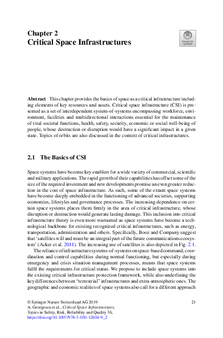 (PDF) Critical Space Infrastructures