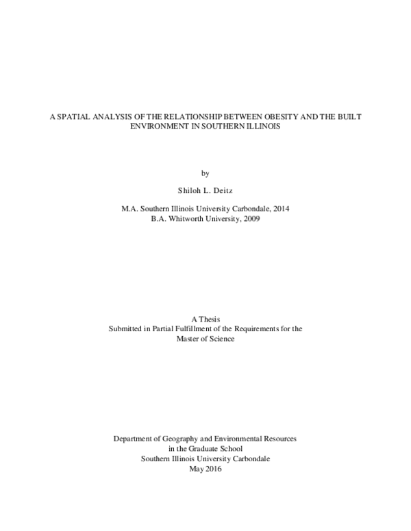 (PDF) A Spatial Analysis of the Relationship between Obesity and the ...