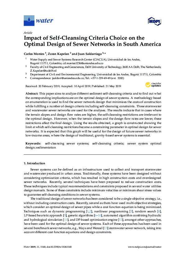 (PDF) Impact of Self-Cleansing Criteria Choice on the Optimal Design of ... (PDF) Impact of Self-Cleansing Criteria Choice on the Optimal Design of ...
