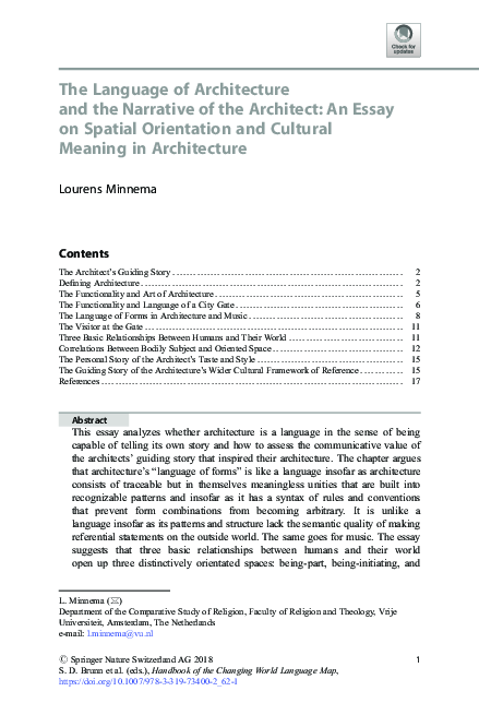 (PDF) The Language of Architecture and the Narrative of the Architect ...