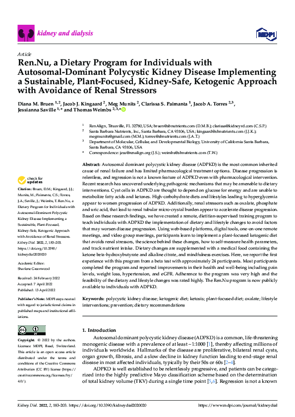 (PDF) Ren.Nu, a Dietary Program for Individuals with Autosomal-Dominant Polycystic Kidney ...