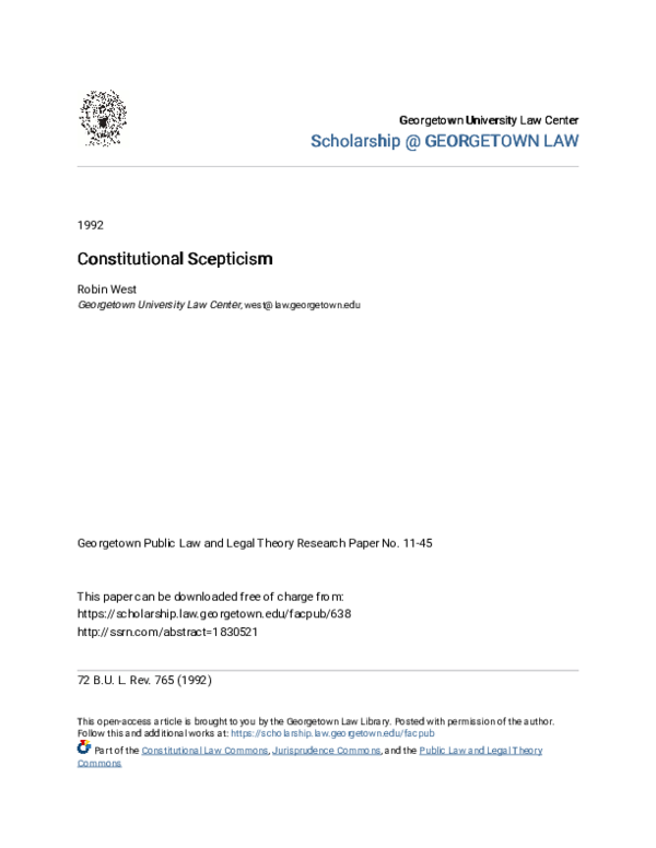 (PDF) Constitutional Scepticism