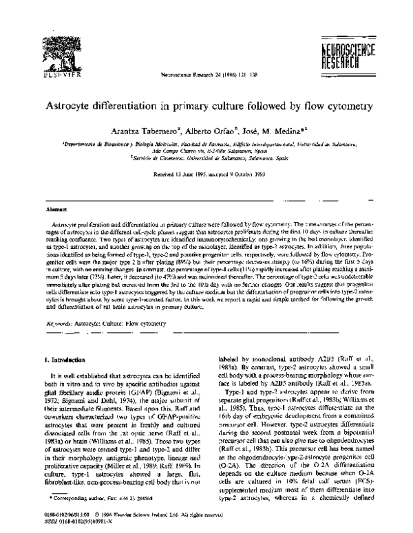 (PDF) Astrocyte differentiation in primary culture followed by flow ...