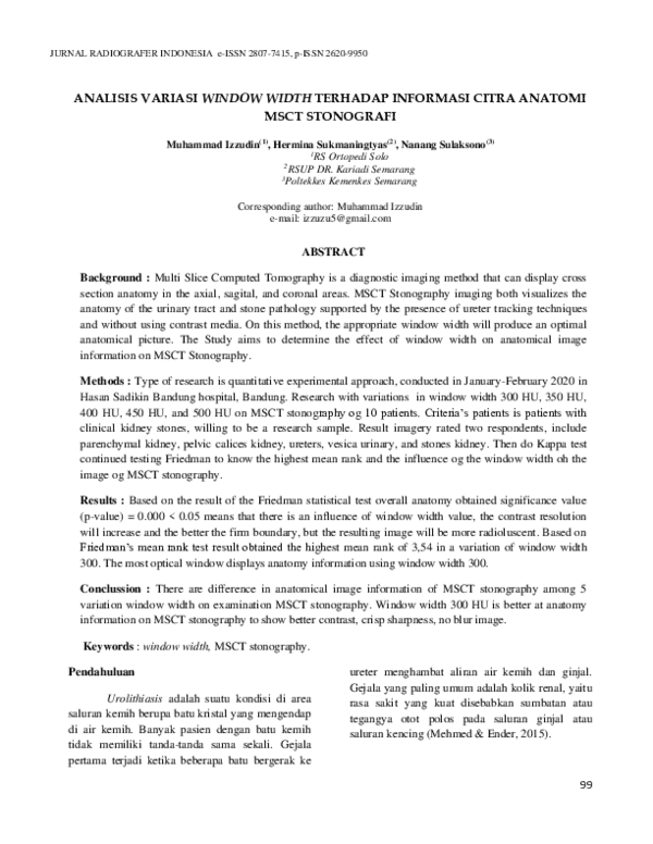 (PDF) Analisis Variasi Window Width Terhadap Informasi Citra Anatomi ...