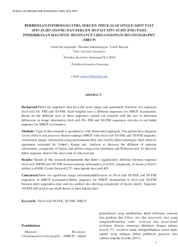 (PDF) Perbedaan Informasi Citra Sekuen Thick-Slab Single-Shot Fast Spin Echo (SS-Fse) Dan Sekuen ...