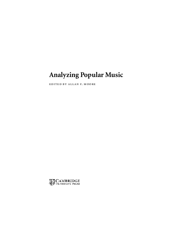 (PDF) Analyzing Popular Music