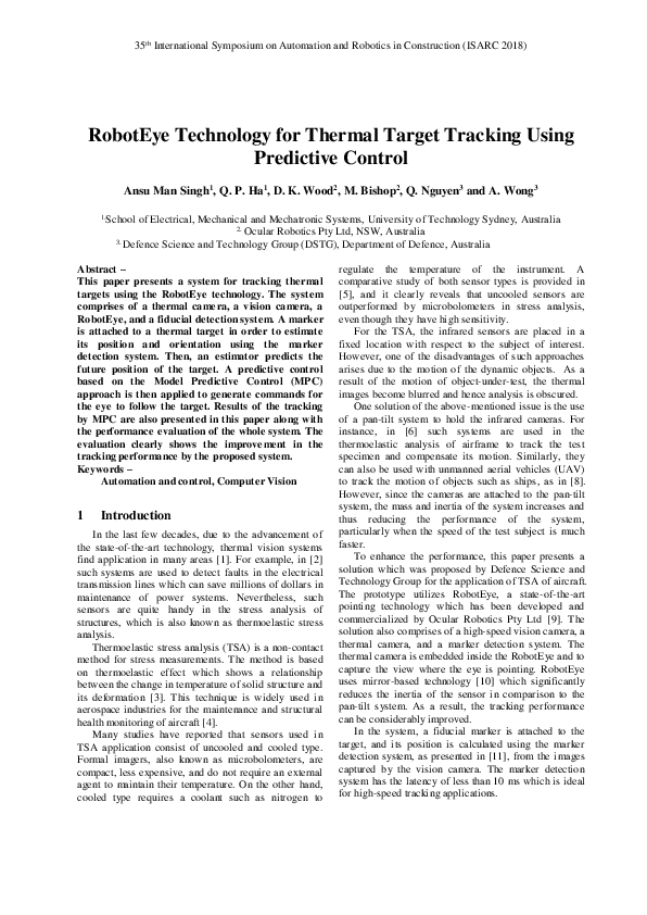 (PDF) RobotEye Technology for Thermal Target Tracking Using Predictive ...