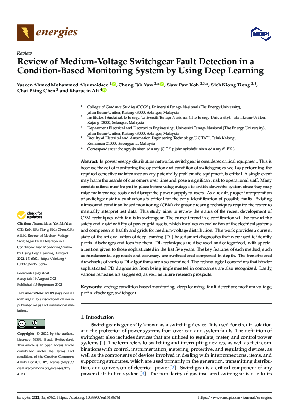 (PDF) Review of Medium-Voltage Switchgear Fault Detection in a Condition-Based Monitoring System ...