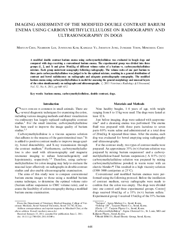 (PDF) Imaging Assessment of the Modified Double Contrast Barium Enema ...