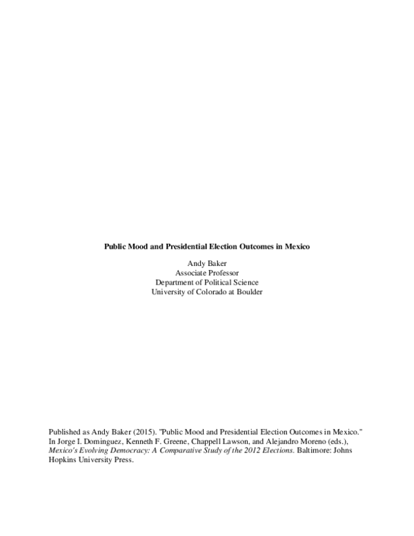 (PDF) Public Mood and Presidential Election Outcomes in Mexico
