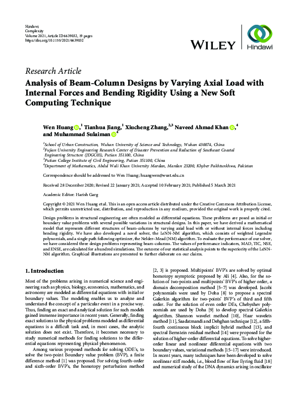 (PDF) Analysis of Beam-Column Designs by Varying Axial Load with Internal Forces and Bending ...