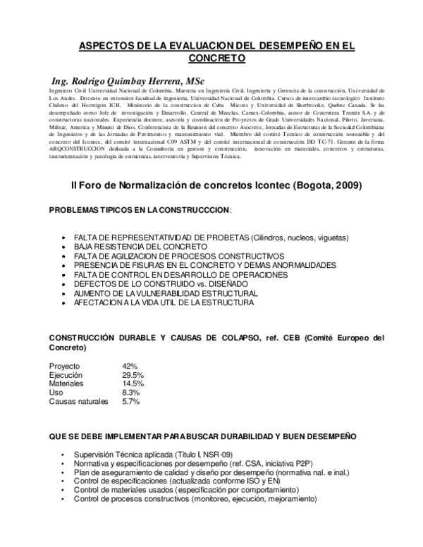 (PDF) Aspectos de la evaluacion del desempeño del concreto