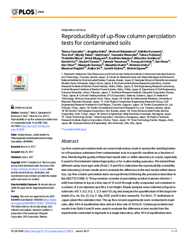 (PDF) Reproducibility of up-flow column percolation tests for ...