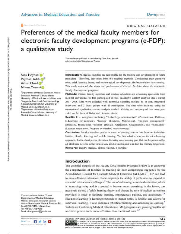 (PDF) Preferences of the medical faculty members for electronic faculty ...