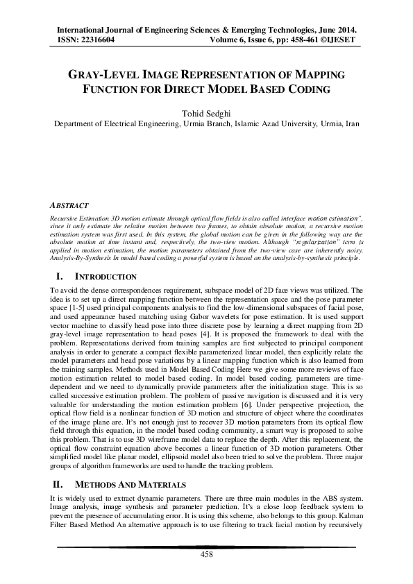 (PDF) Direct Model Based Coding