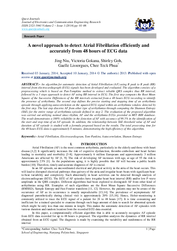 (PDF) A novel approach to detect Atrial Fibrillation efficiently and accurately from 48 hours of ...
