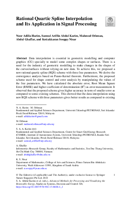 Pdf Rational Quartic Spline Interpolation And Its Application In Signal Processing