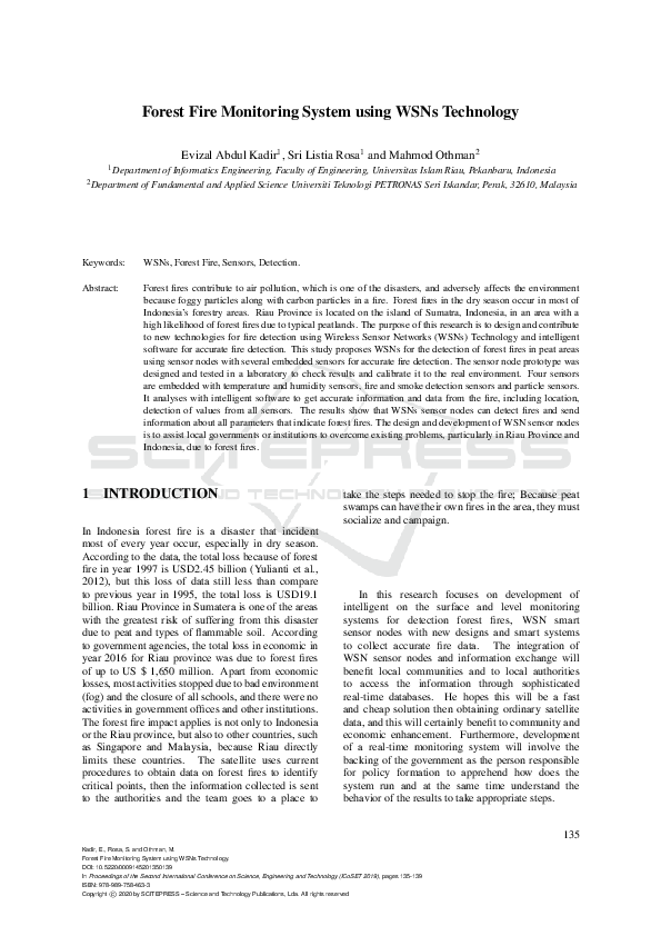 (PDF) Forest Fire Monitoring System using WSNs Technology
