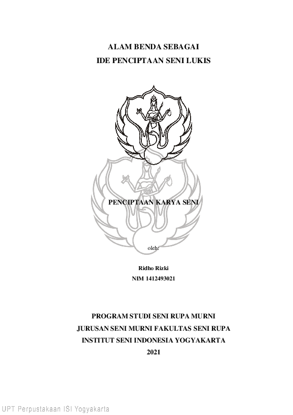 (PDF) Alam Benda Sebagai Ide Penciptaan Seni Lukis