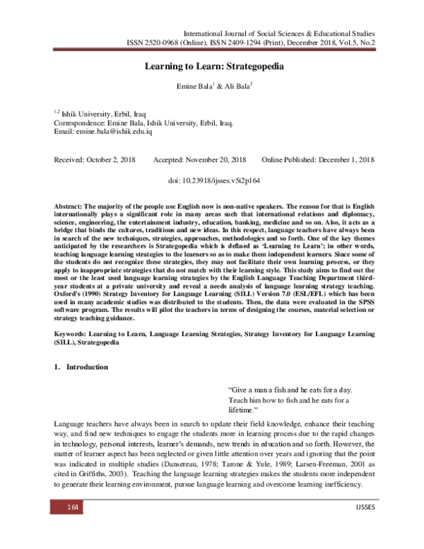 (PDF) Learning to Learn: Strategopedia