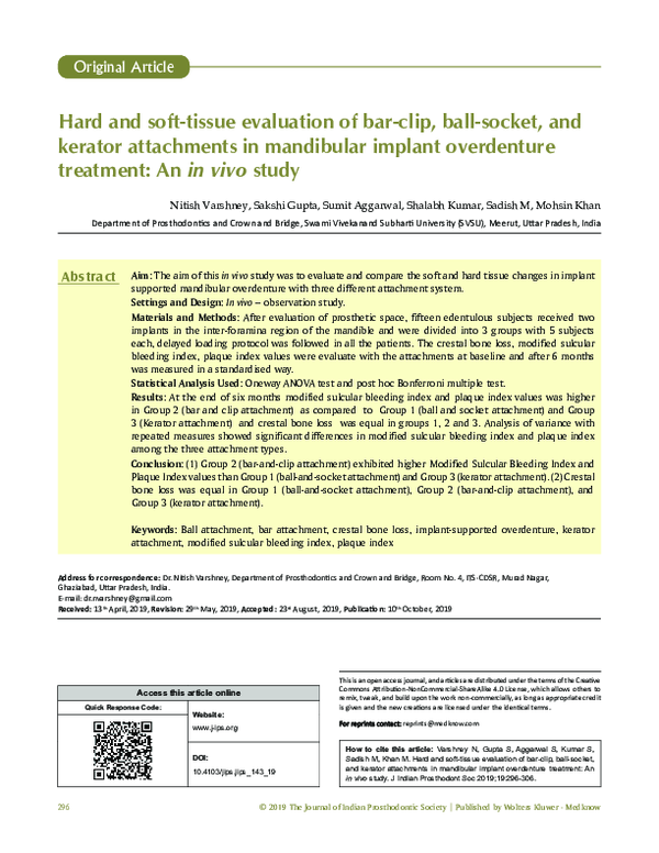 (PDF) Hard and soft-tissue evaluation of bar-clip, ball-socket, and ...