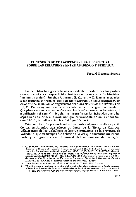 (PDF) El señoría de Villavicencio: una perspectiva sobre las relaciones ...