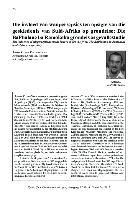 (PDF) The influence of misperceptions on the history of South Africa ...