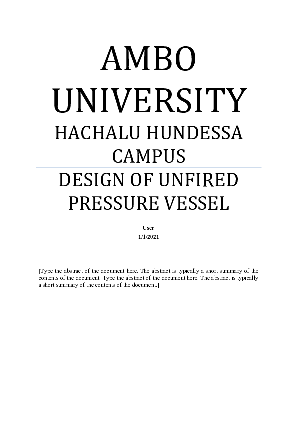 (DOC) AMBO UNIVERSITY HACHALU HUNDESSA CAMPUS DESIGN OF UNFIRED ...
