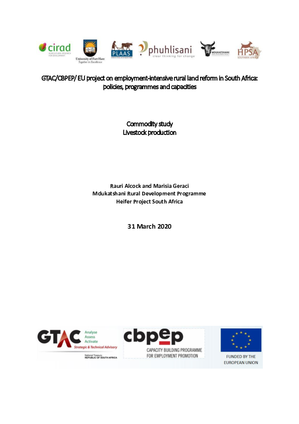 (PDF) Livestock production