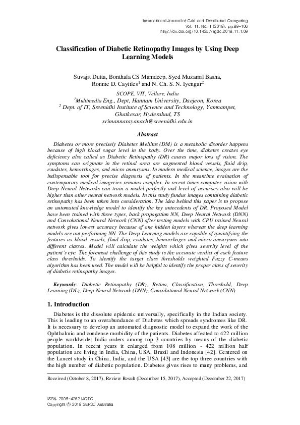 (PDF) Classification of Diabetic Retinopathy Images by Using Deep Learning Models