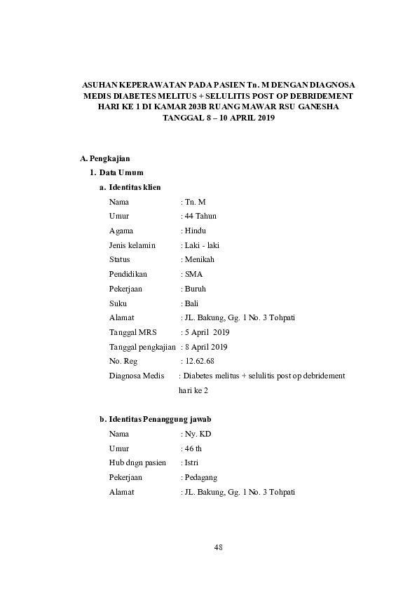 (DOC) ASUHAN KEPERAWATAN PADA PASIEN Tn. M DENGAN DIAGNOSA MEDIS ...