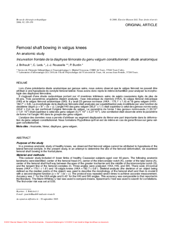 (PDF) Femoral shaft bowing in valgus knees