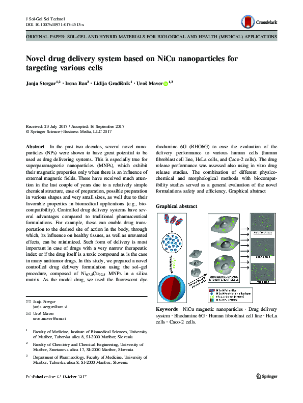 (PDF) Novel drug delivery system based on NiCu nanoparticles for targeting various cells
