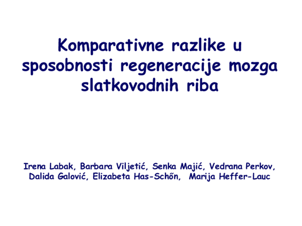 (PDF) Komparativne razlike u sposobnosti regeneracije mozga ...