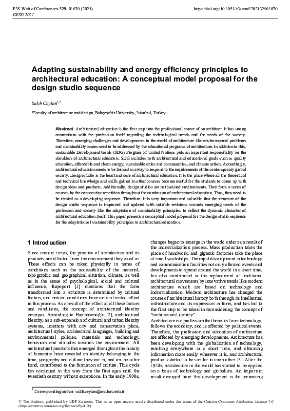 (PDF) Adapting sustainability and energy efficiency principles to ...