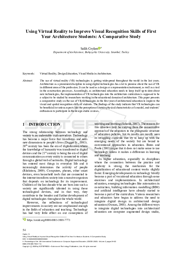 (PDF) Using Virtual Reality to Improve Visual Recognition Skills of ...