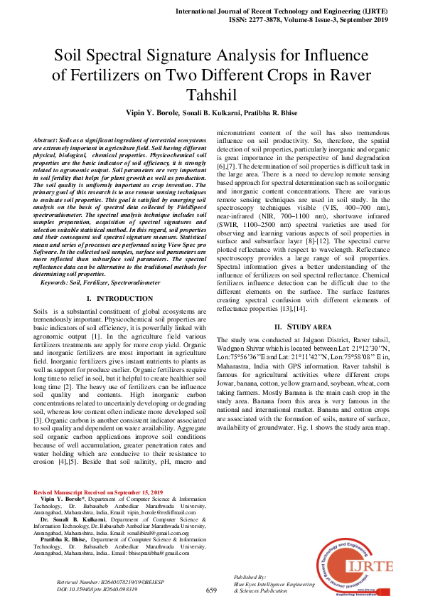(PDF) Soil Spectral Signature Analysis for Influence of Fertilizers on ...